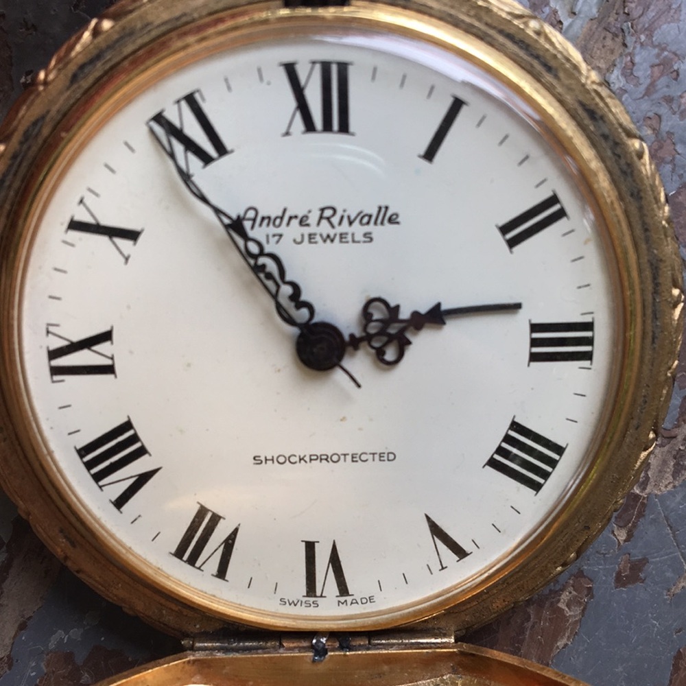 Vintage Andre Rivalle 17 Jewels Swiss Made Pocket Wat… - Gem